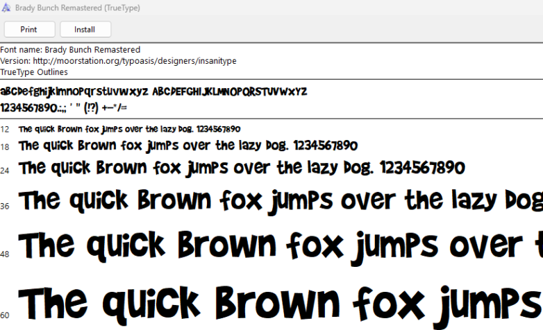 Brady Bunch font